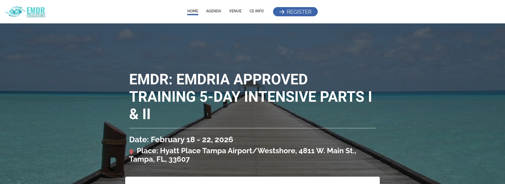 EMDR: EMDRIA APPROVED TRAINING 5-DAY INTENSIVE PARTS I & II