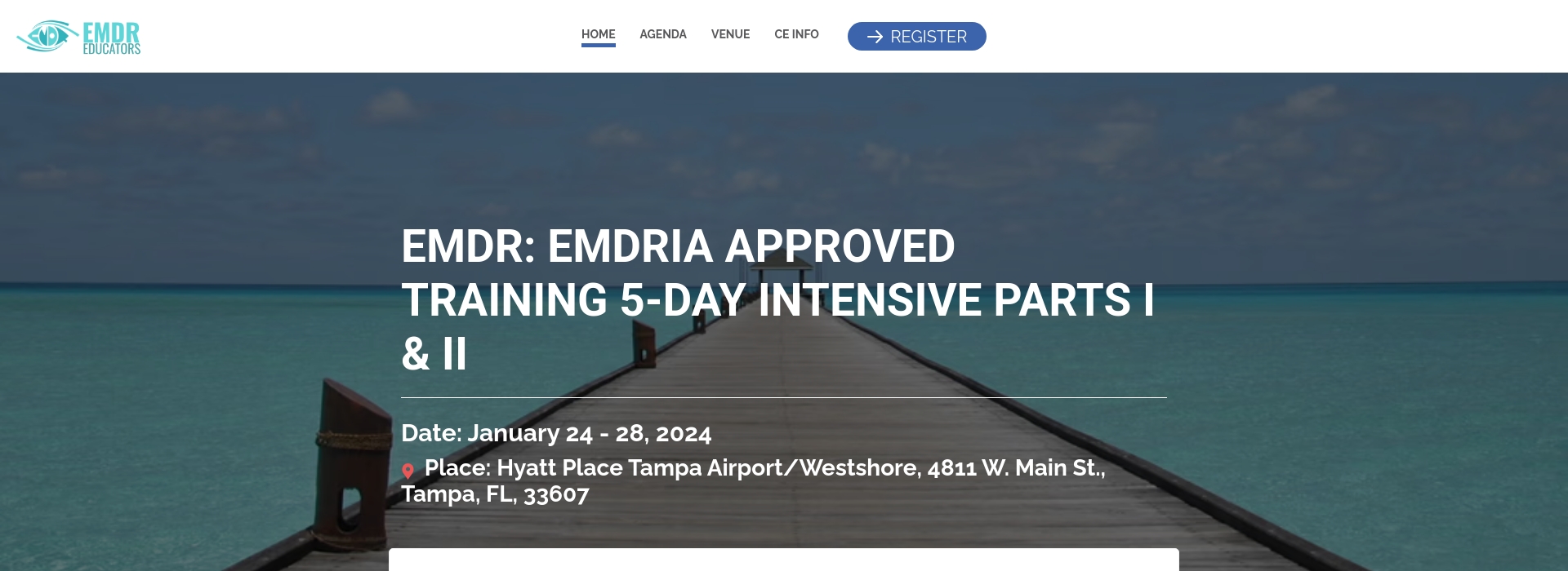 EMDR: EMDRIA APPROVED TRAINING 5-DAY INTENSIVE PARTS I & II
